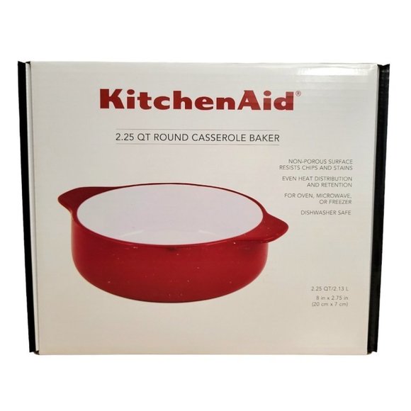 KitchenAid | Kitchen | New Kitchenaid Vitrified Stoneware 225 Qt Round ...